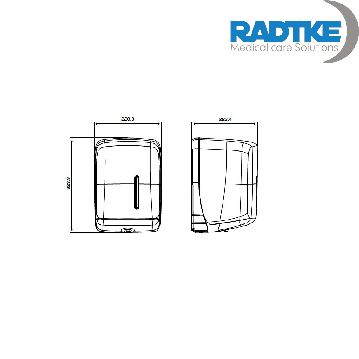 Handtuchrollenspender Radtke Medical aus Recycling Materialien, 20,45